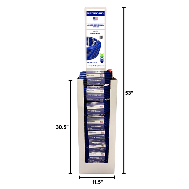 Airless Hose Display, 50' x 1/4" 3300psi – Bedford Precision